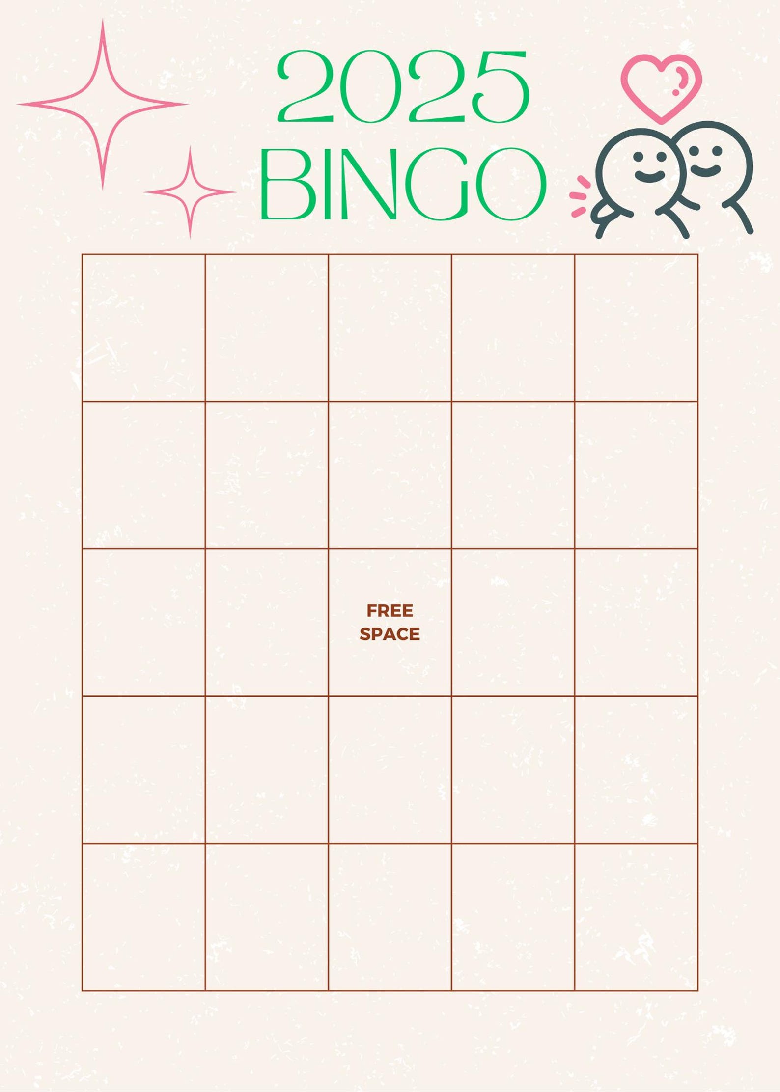 2025 Bingo Templates, Aesthetic DIY Bingo Cards for You to Do on Your ...