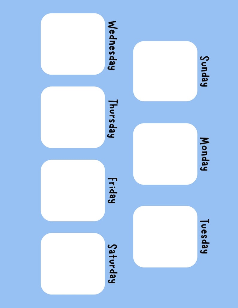 Daily Schedule - 7 Days of the Week - Etsy