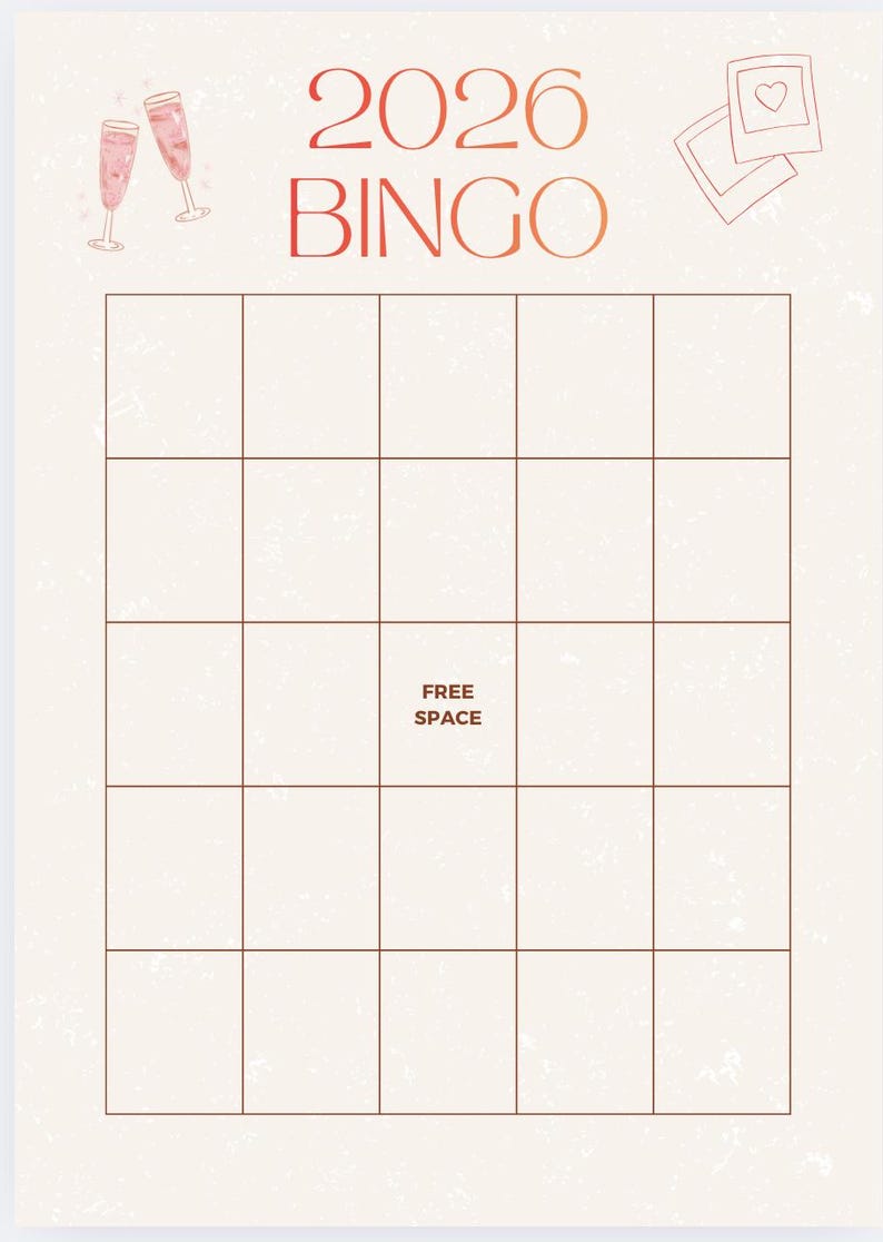 2026 Bingo Card - Etsy