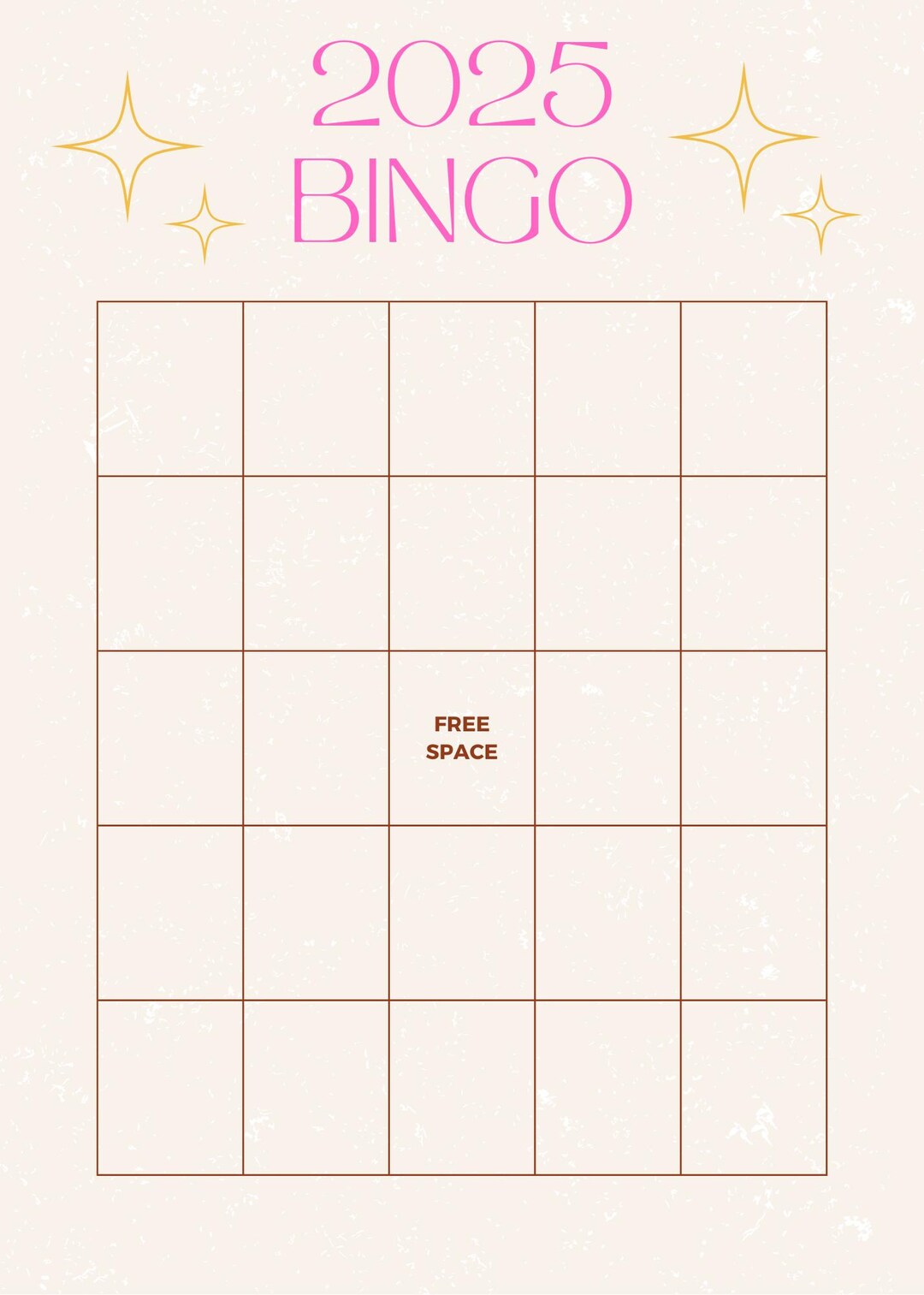 2025 Bingo Templates, Aesthetic DIY Bingo Cards for You to Do on Your ...