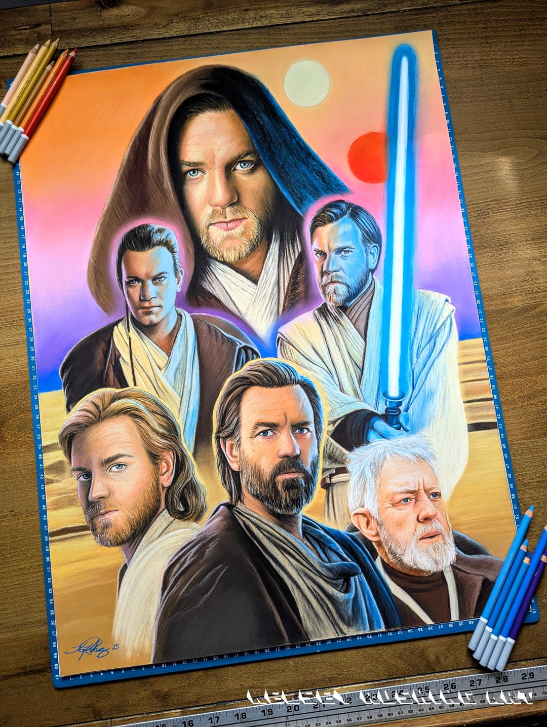 Obi Wan Original Artwork Pastel Drawing - Etsy