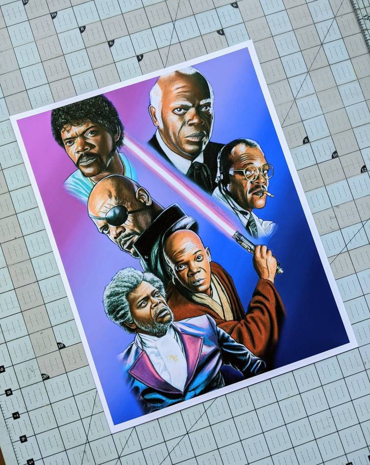 Samuel L Jackson Characters Fine Art Print