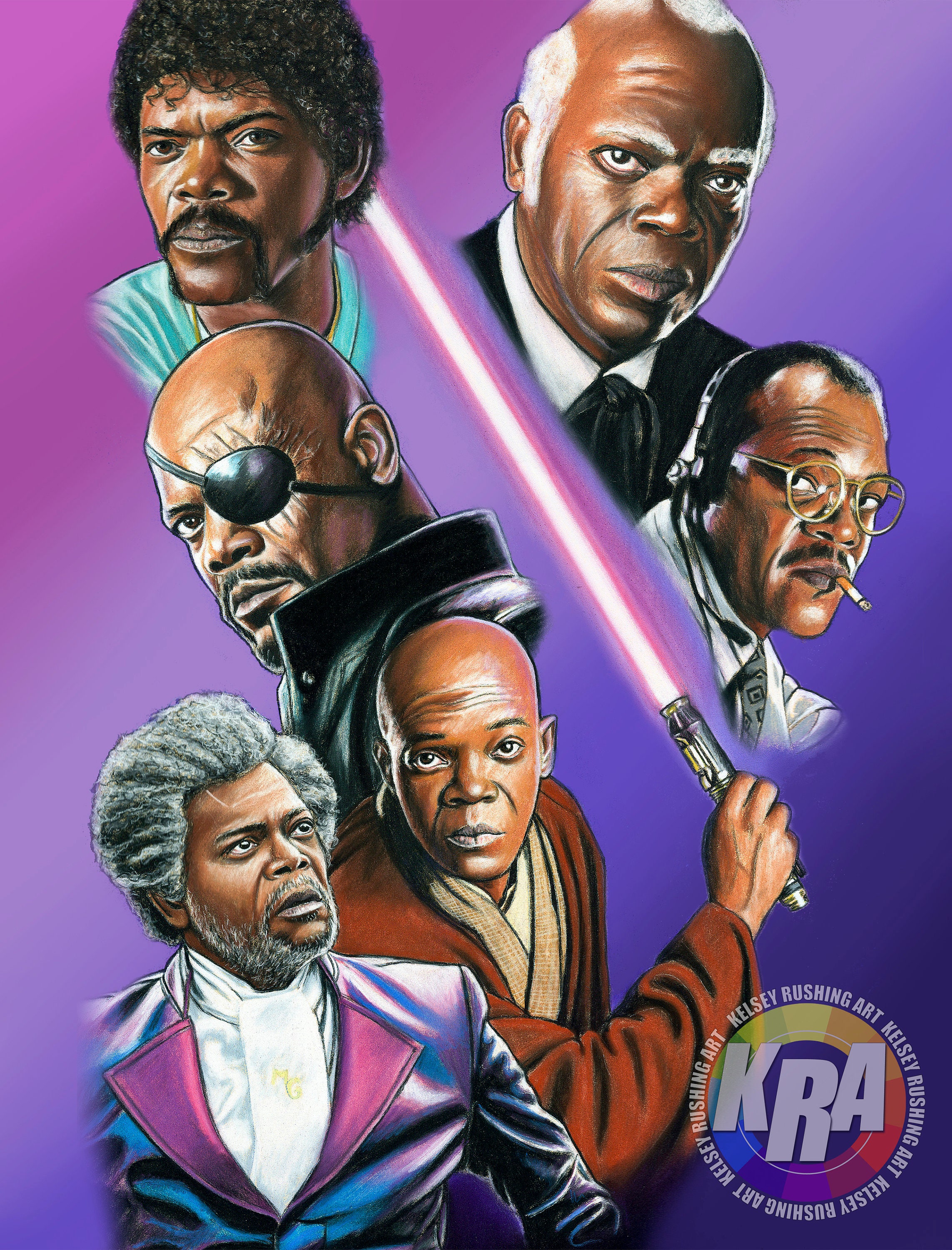 Samuel L Jackson Characters Art Print