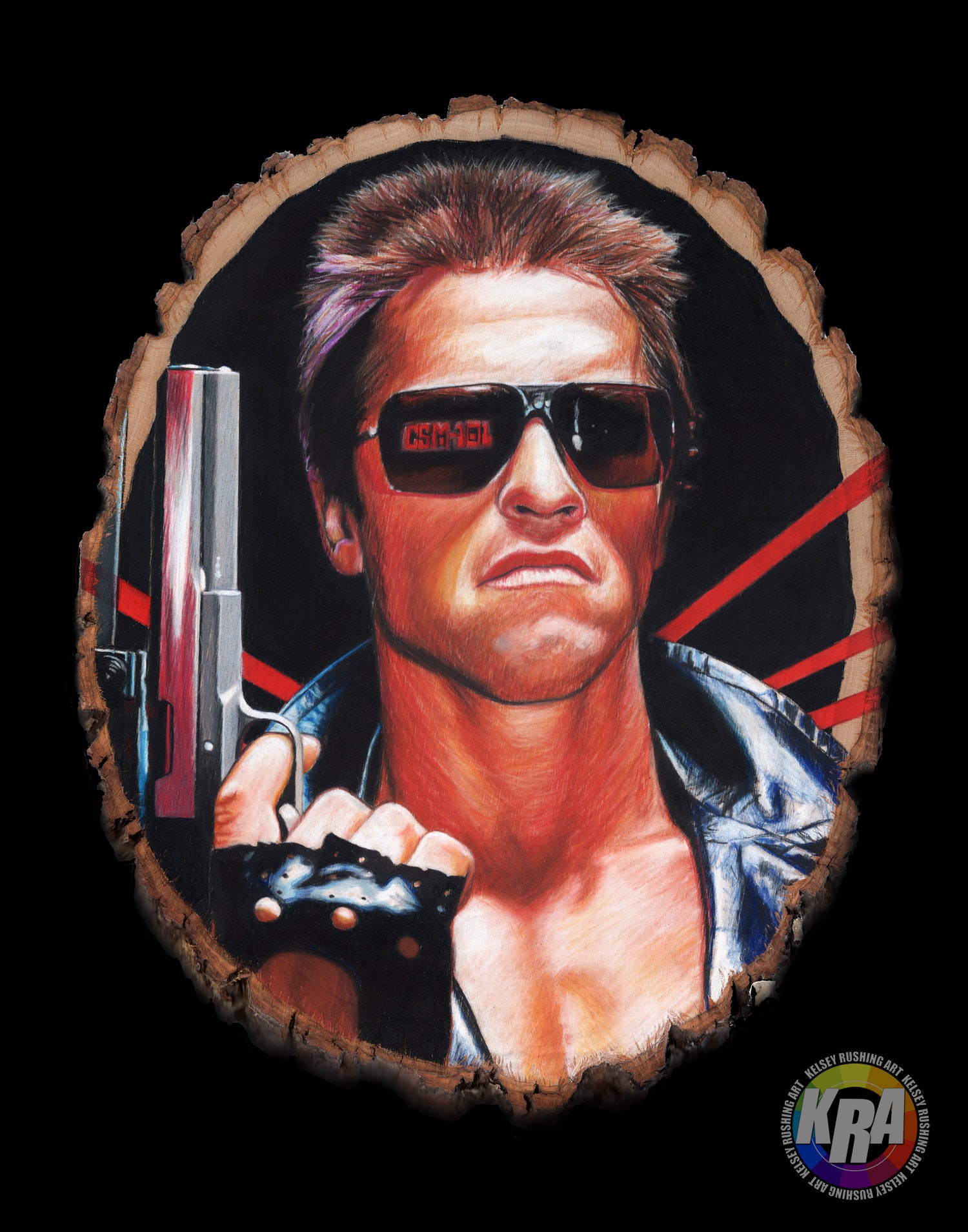 Terminator Drawing Pencil Sketch Colorful Realistic