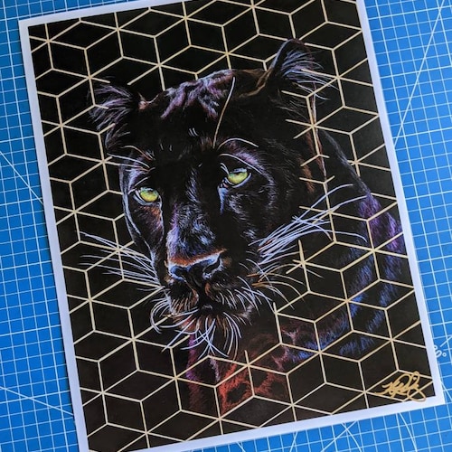 Black Panther Wall Art Print From Original Painting Black - Etsy