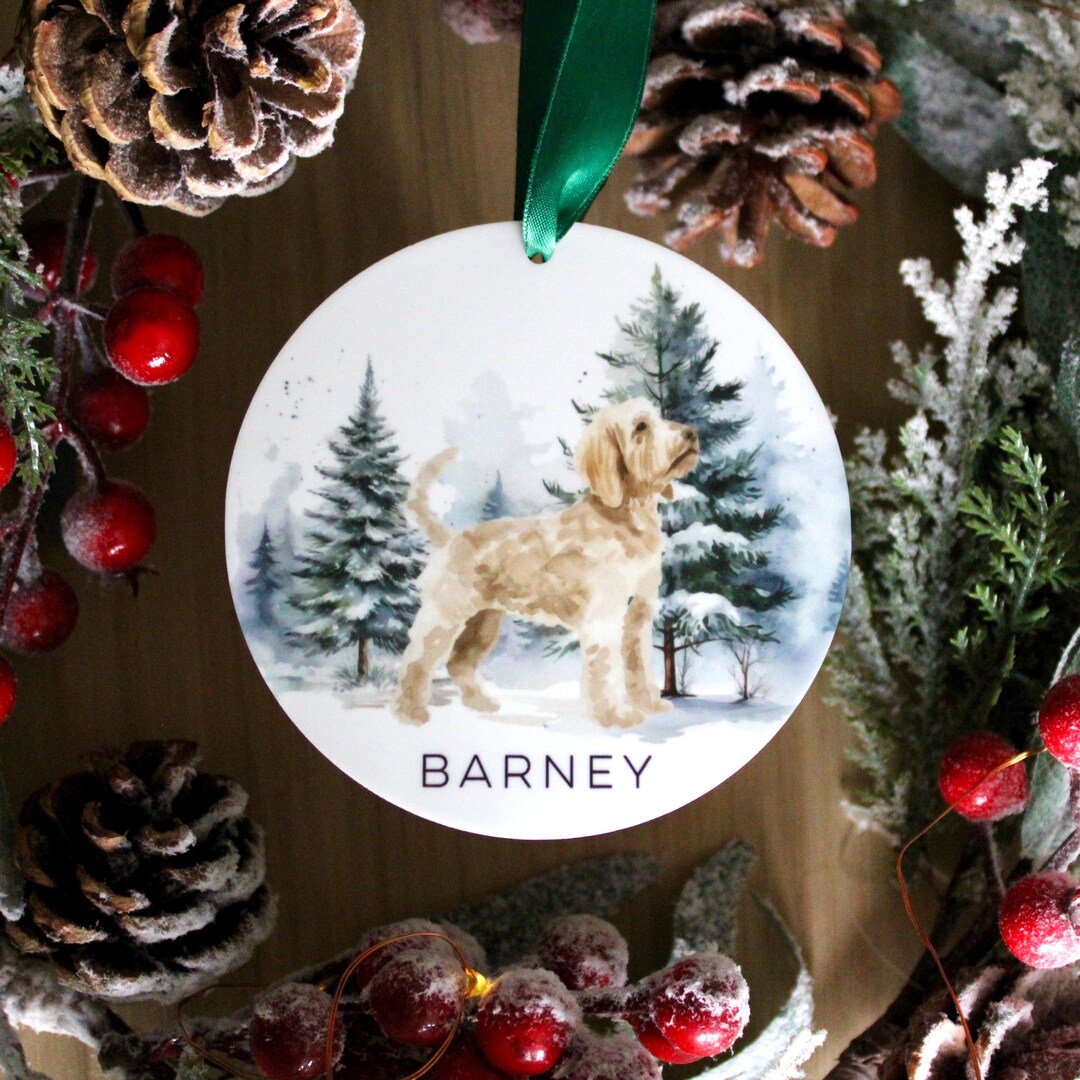 Personalised Dog Christmas Bauble, Watercolor Tree Ornament - Etsy UK