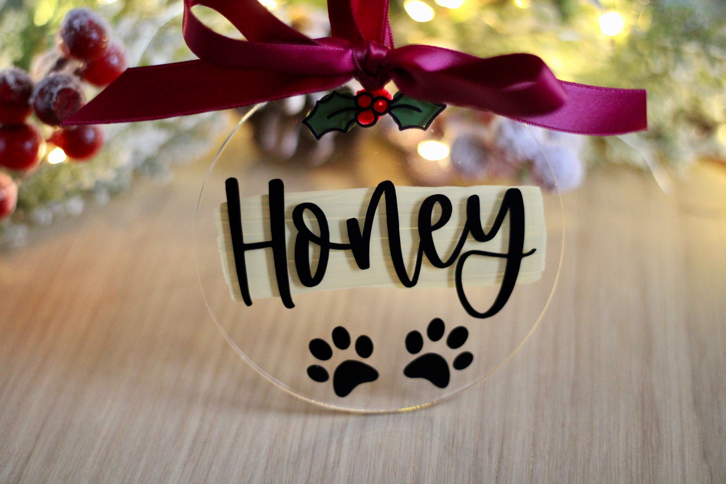 Personalised Dog Christmas Bauble - Dog Ornament, Pet Bauble, Hanging ...