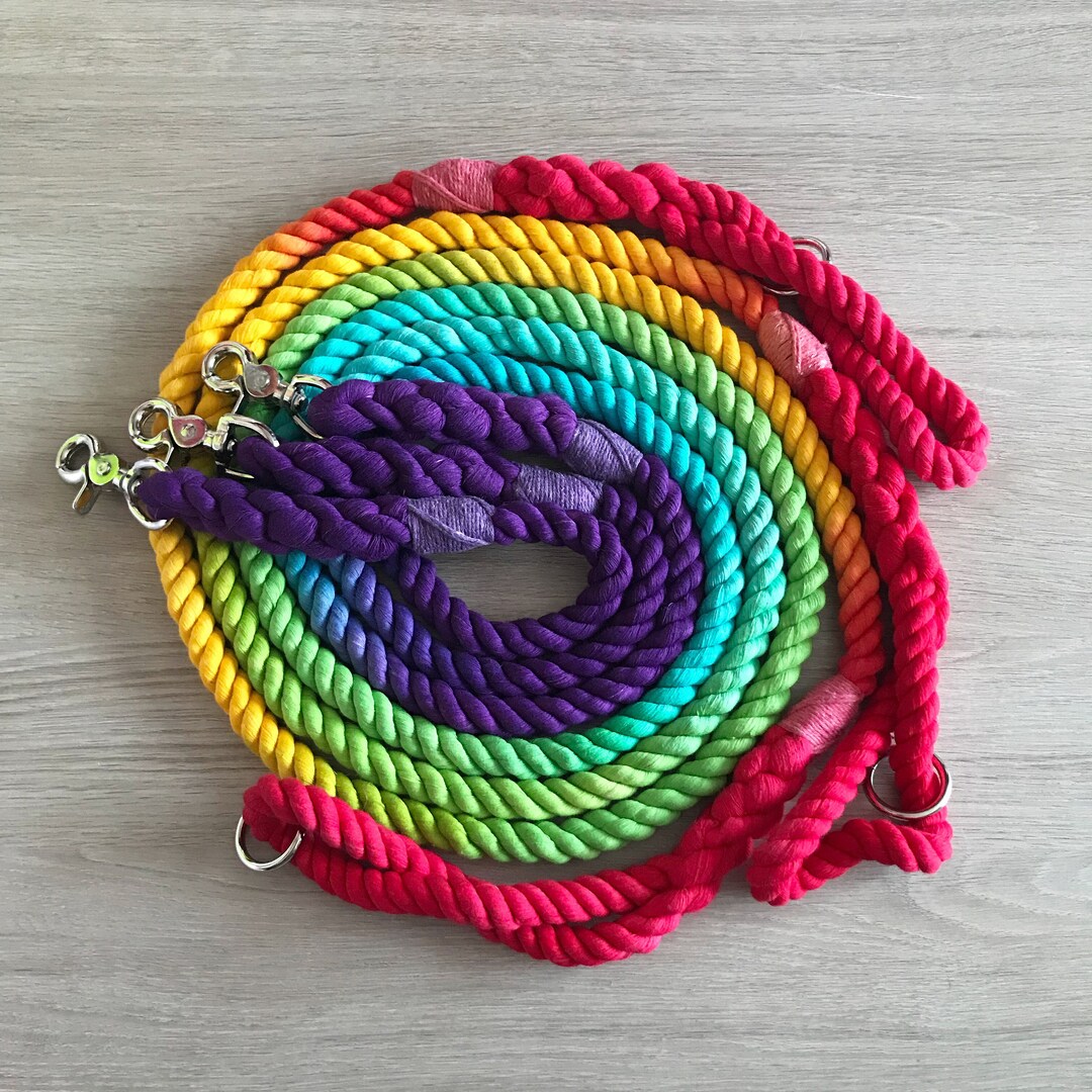 12mm Rainbow Dog Lead | Rope Dog Leash Rainbow - Etsy