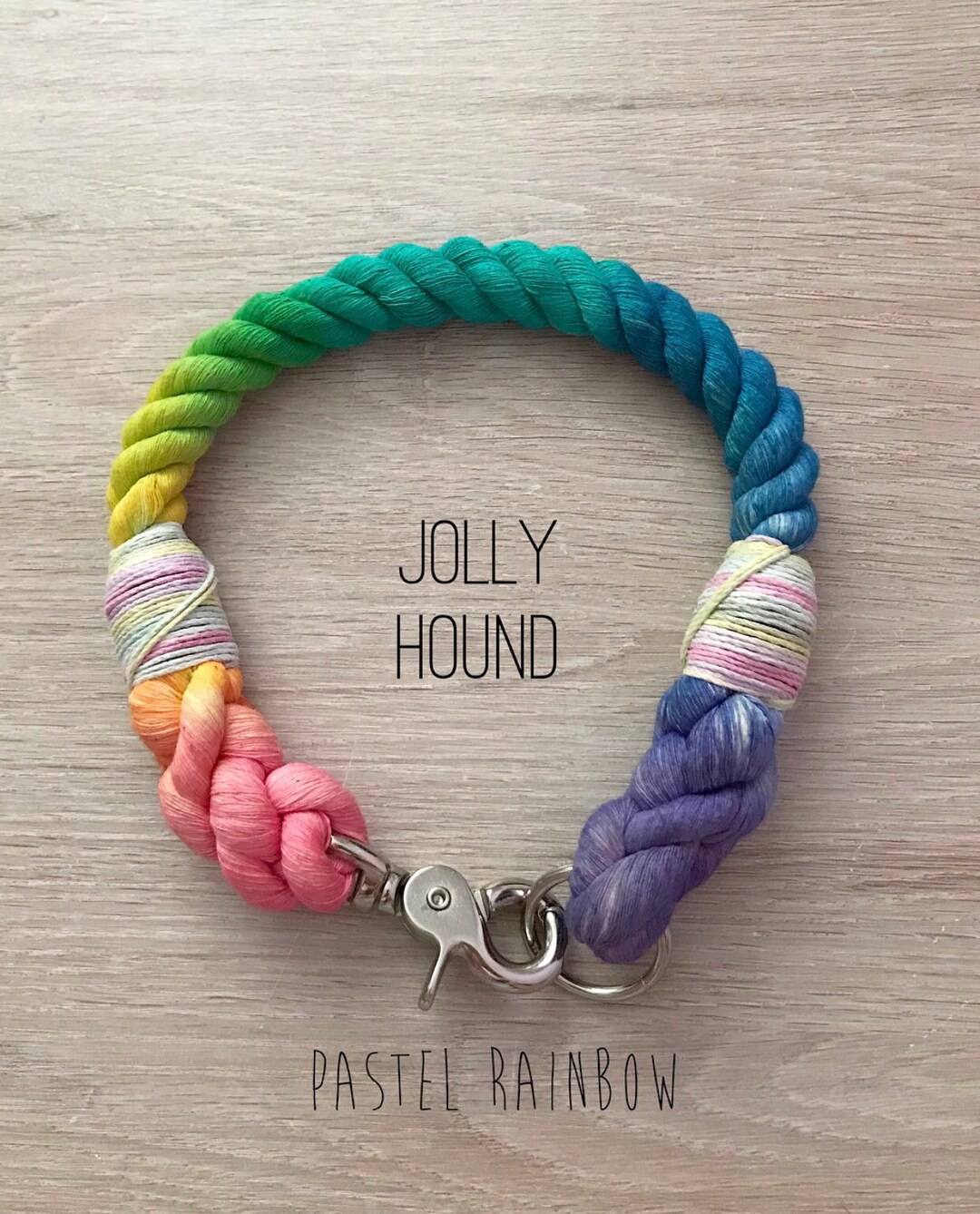 Pastel Rainbow Rope Dog Collar | Dog Collar | Collar for Dogs | Rainbow ...