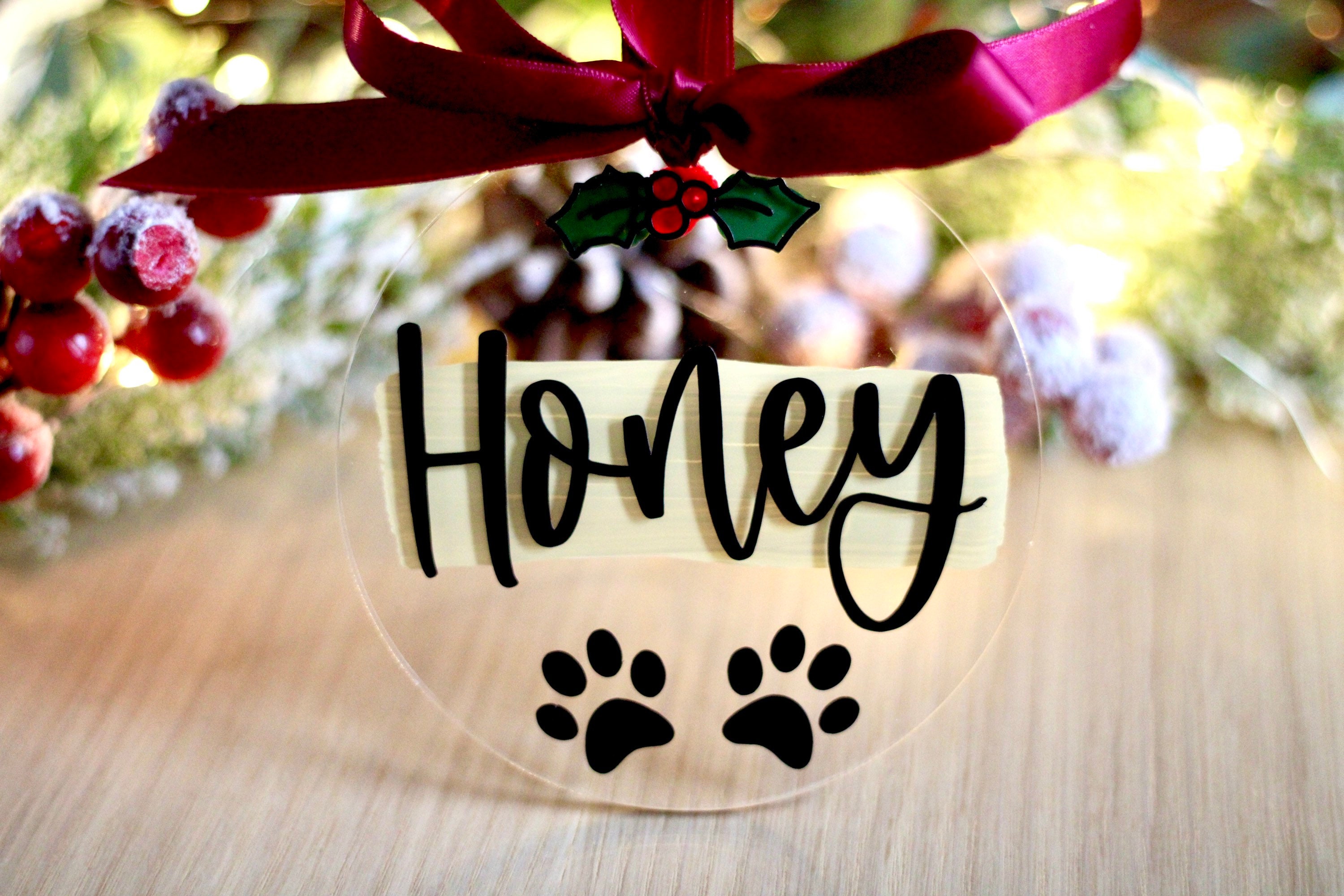 Personalised Dog Christmas Bauble - Dog Ornament, Pet Bauble, Hanging ...