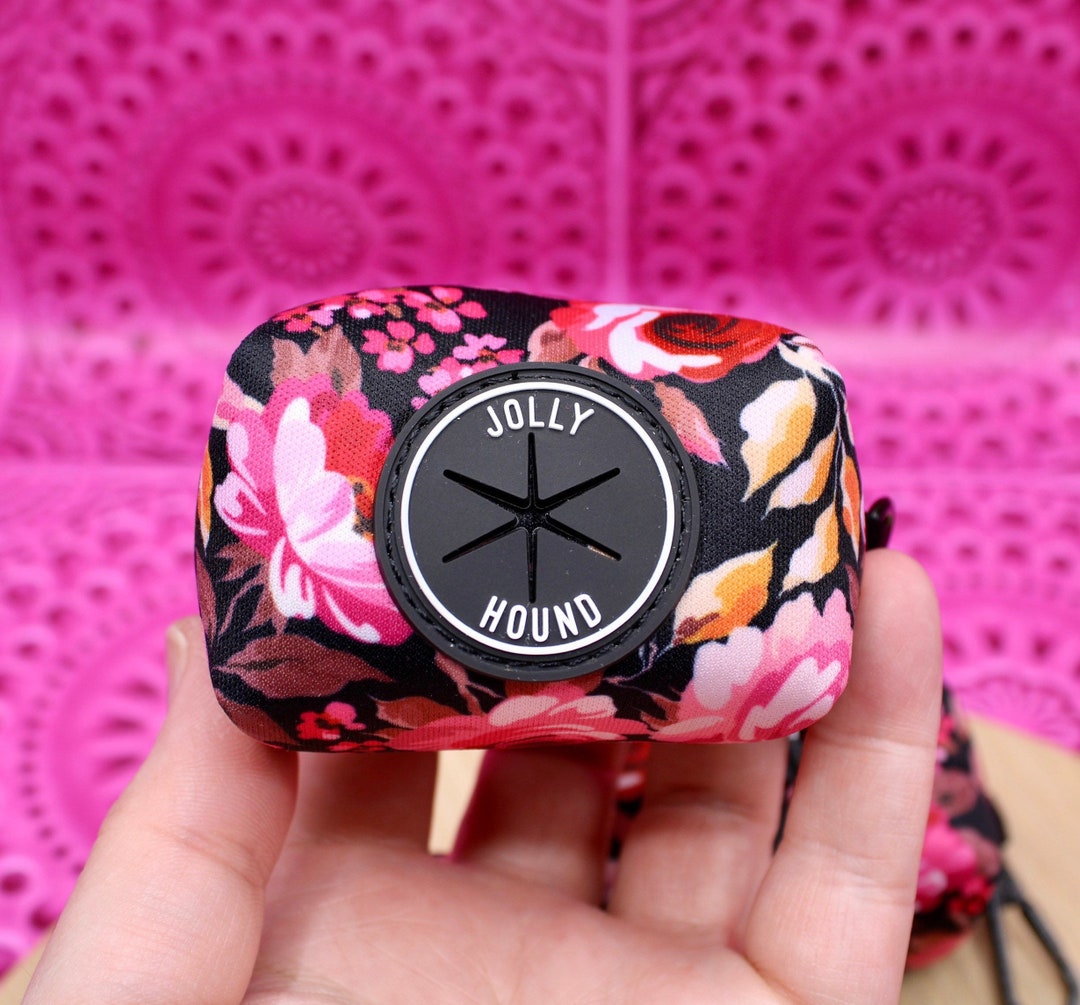 Midnight Rose Pink Poo Bag Holder, Poop Bag Dispenser, Dog Accessories ...