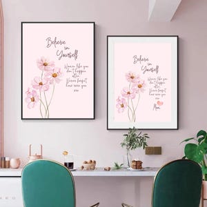 Believe in Yourself Wall Art Inspirational Simple Decor Poster ...