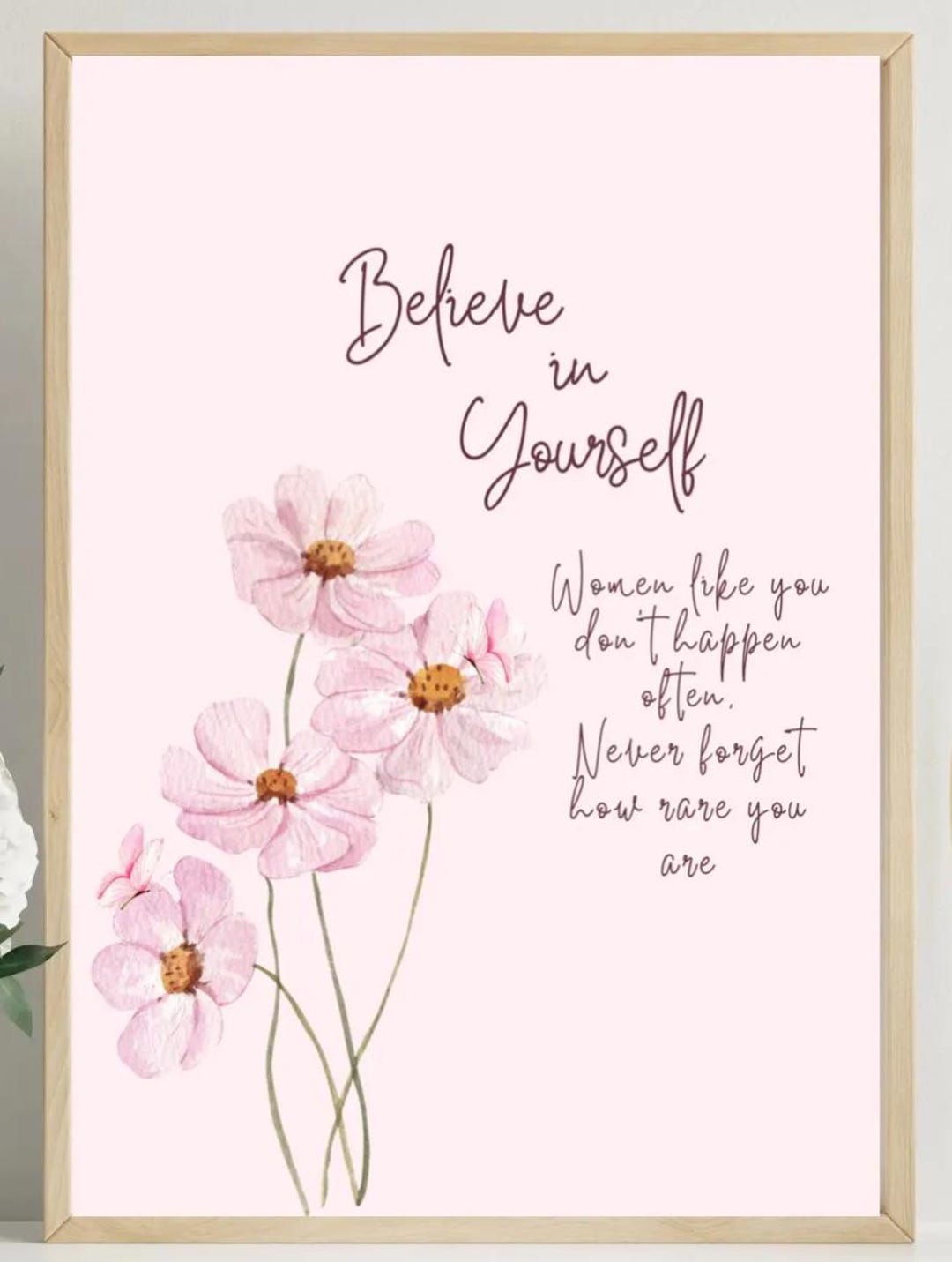 Believe in Yourself Wall Art Inspirational Simple Decor Poster ...