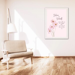 Believe in Yourself Wall Art Inspirational Simple Decor Poster ...