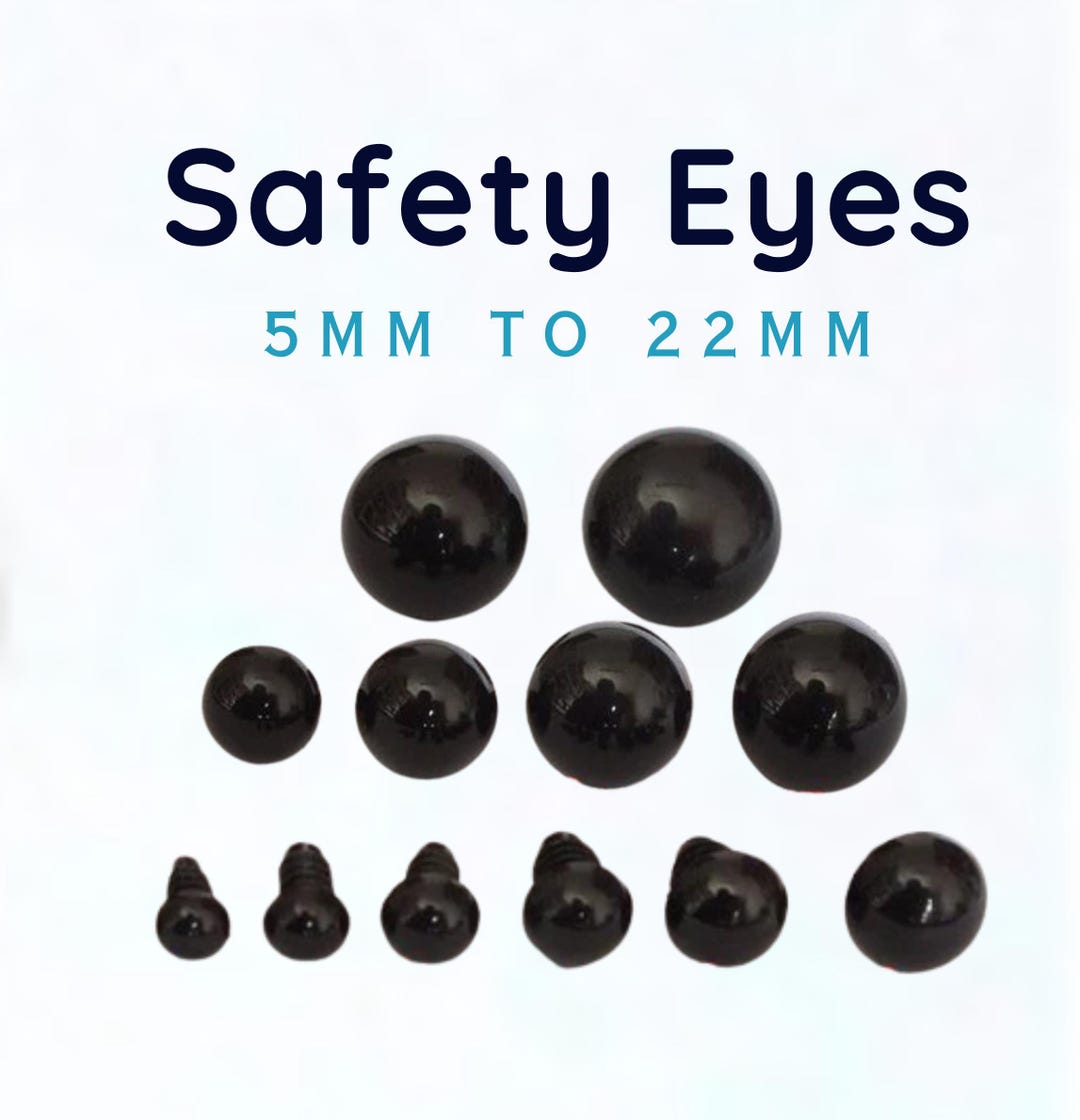 Black Safety Eyes, (5mm to 22mm), Amigurumi Safety Eyes, Teddy Bear ...