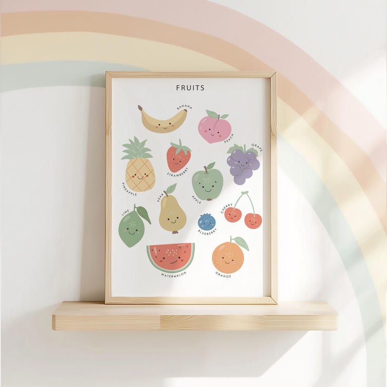 Nursery Fruit Poster, Educational Poster, Montessori Posters for ...