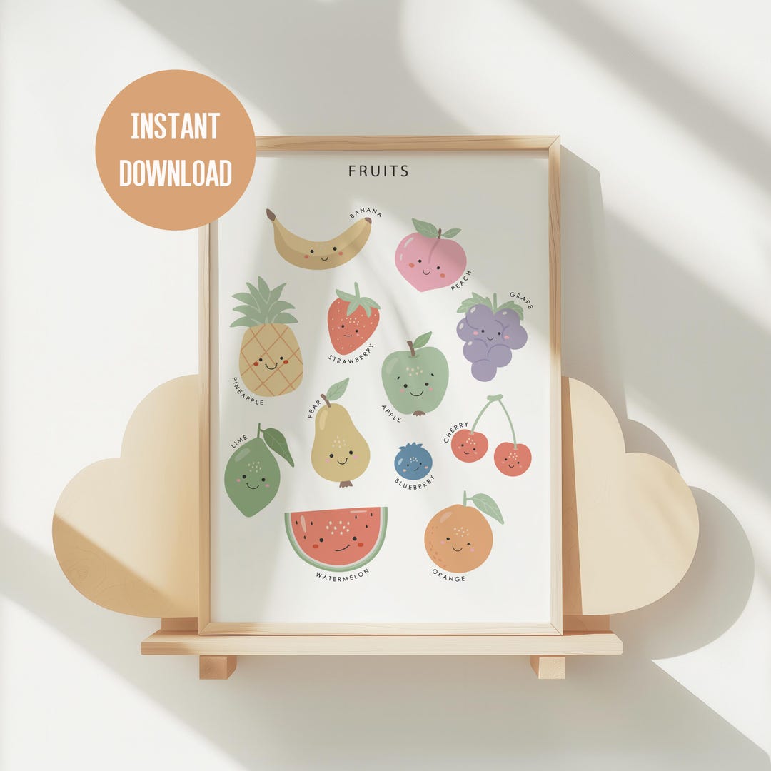 Nursery Fruit Poster, Educational Poster, Montessori Posters for ...