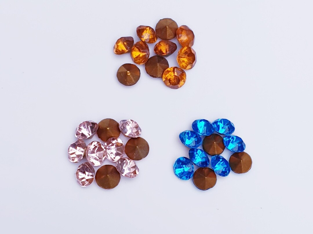 10 Vintage Swarovski Crystal Chatons SS29 (6,2mm). Rosaline, Blue ...