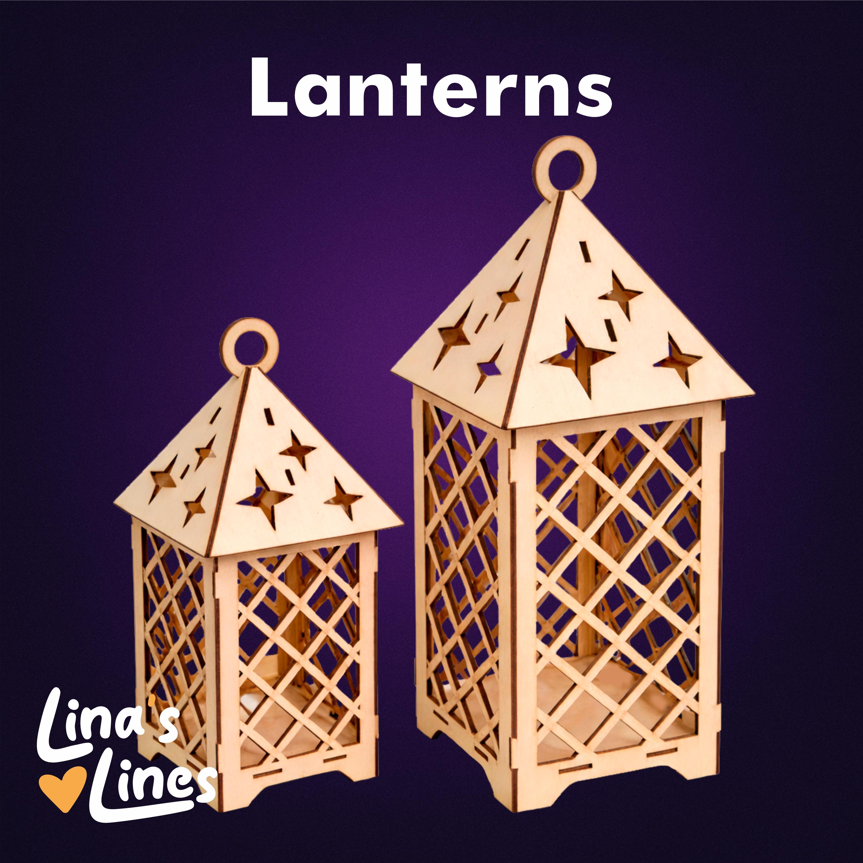 Lantern SVG Laser Cut File Set | 2 Sizes Wooden Lanterns | 3 4 6 Mm ...