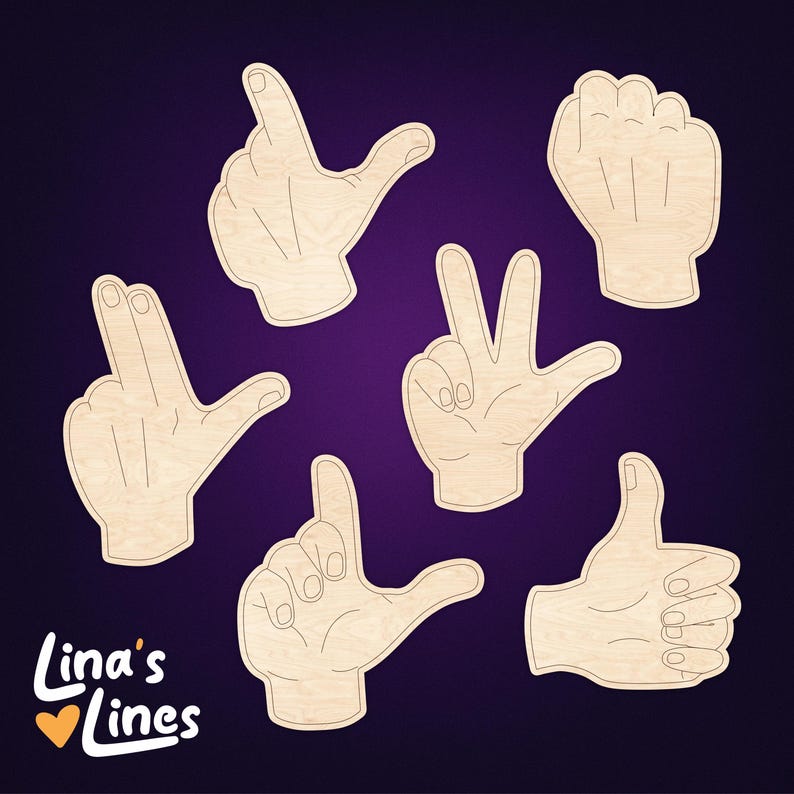 ASL Hand Signs SVG Bundle | Laser Cut Files (digital Download) - Etsy