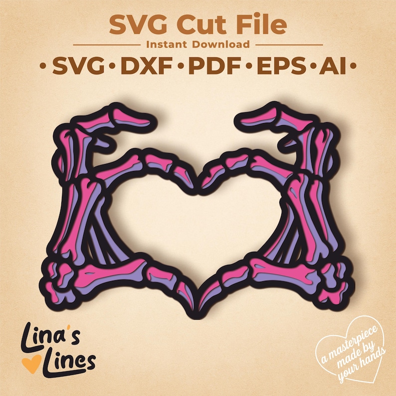 Skeleton Hands Heart SVG, Gothic Valentine's Day Cut File - Etsy