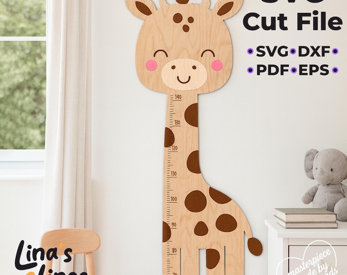 Growth Chart Height Vintage Van Nursery Sign Wood Laser Cutting File ...