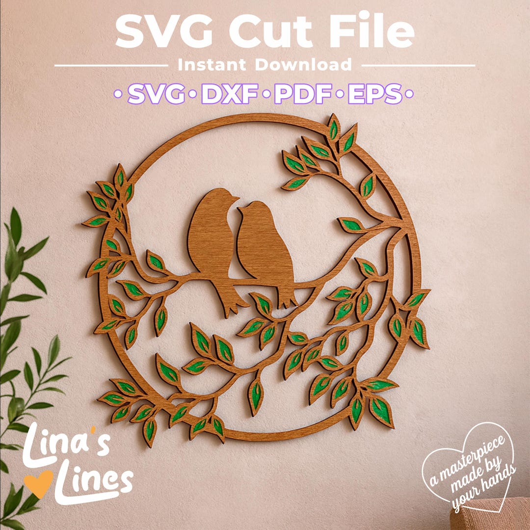 Love Birds SVG – Layered Laser Cut Plywood Wall Art (digital Download ...