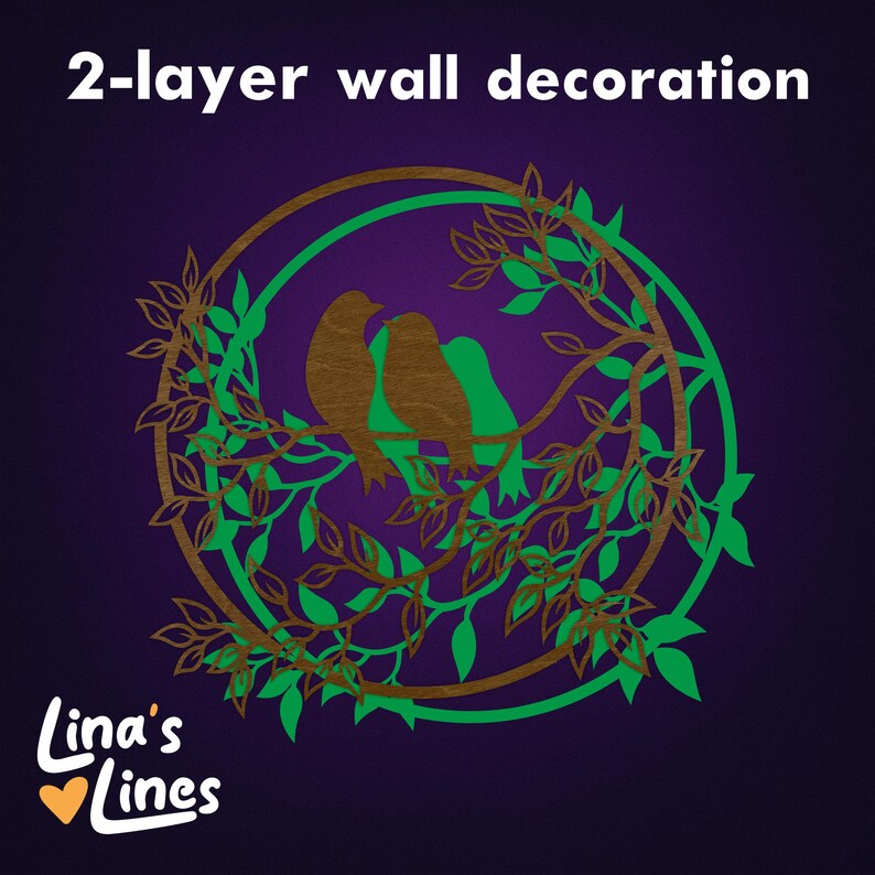 Love Birds SVG – Layered Laser Cut Plywood Wall Art (digital Download ...