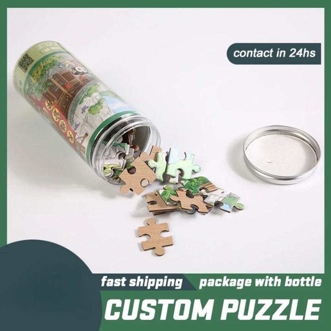 Custom Wooden Jigsaw Puzzle With Photo - Personalized Puzzle in Tube ...