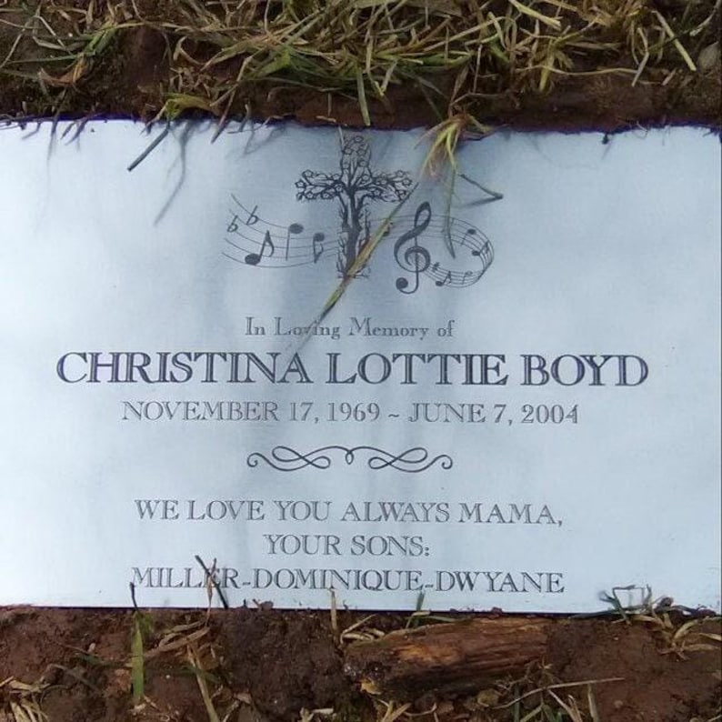 Memorial Engraved Headstone Marker Plate Color Options: Brass Silver ...