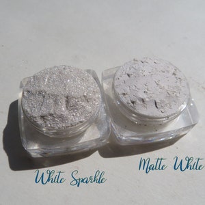 White Sparkle & Matte White Mineral Eyeshadow Set: Vegan Loose Pigments ...