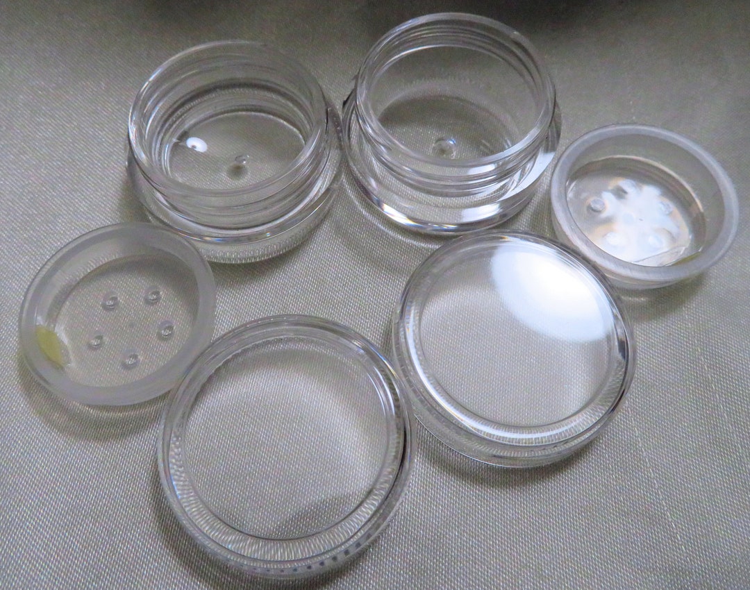 Empty 5 Gram Plastic Jars – 3 Piece Makeup Containers With Round Base ...
