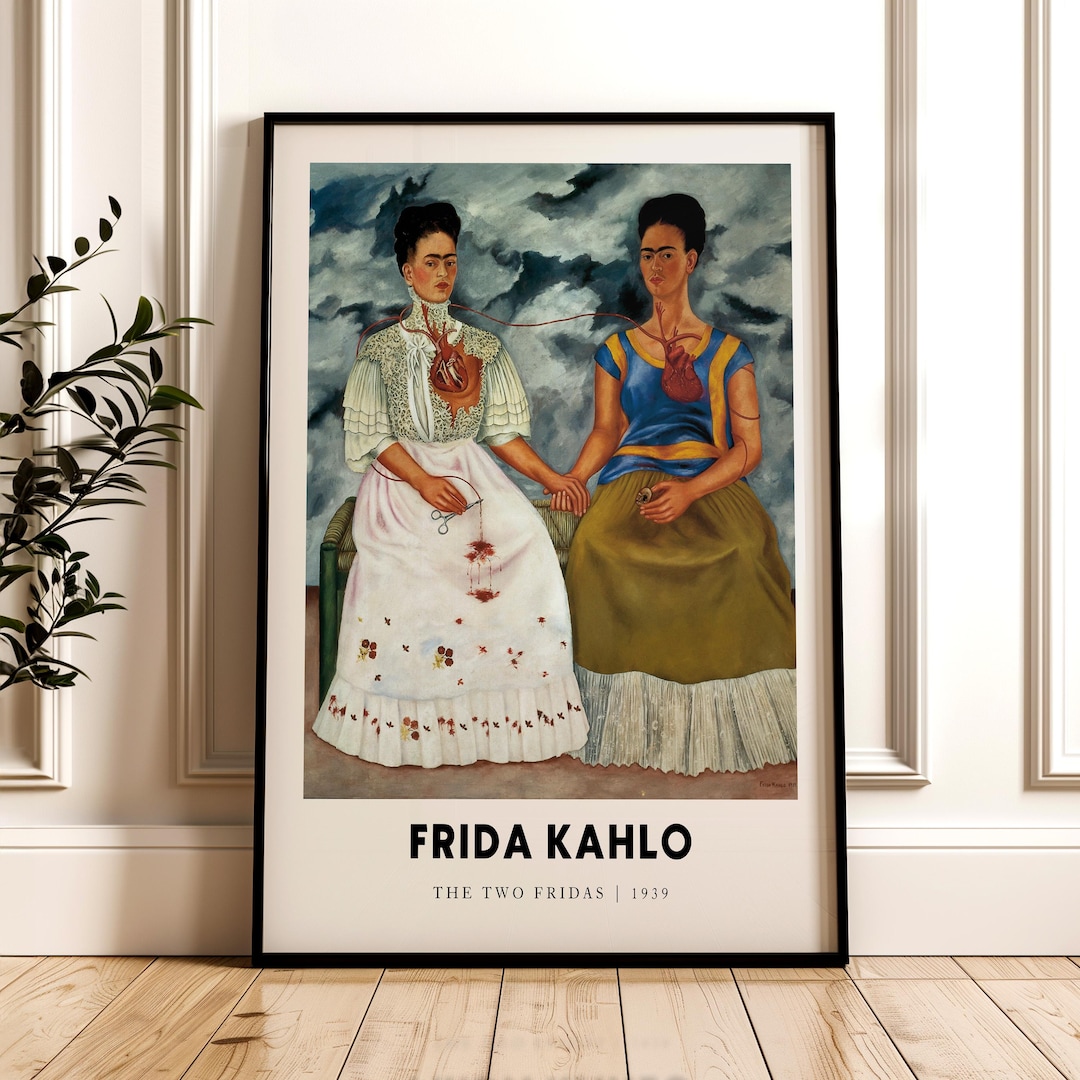 Frida Kahlo Print, the Two Fridas Framed or Unframed Vertical Poster - Etsy