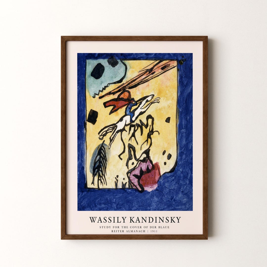 Wassily Kandinsky Print, Study the Cover of Der Blaue Reiter Almanach ...