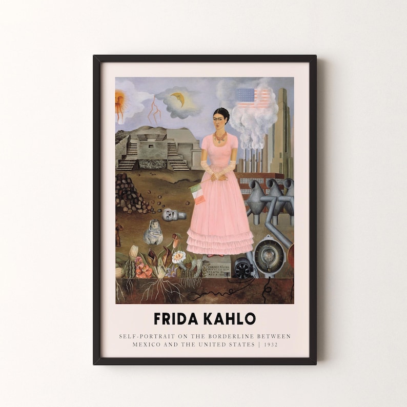 Frida Kahlo Print, Self Portrait Framed or Unframed Vertical Poster - Etsy