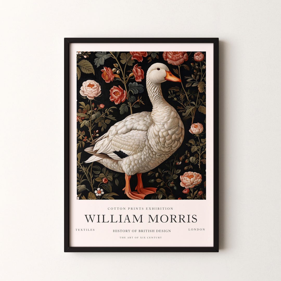 William Morris Print, Goose Pattern Framed or Unframed Vertical Poster ...