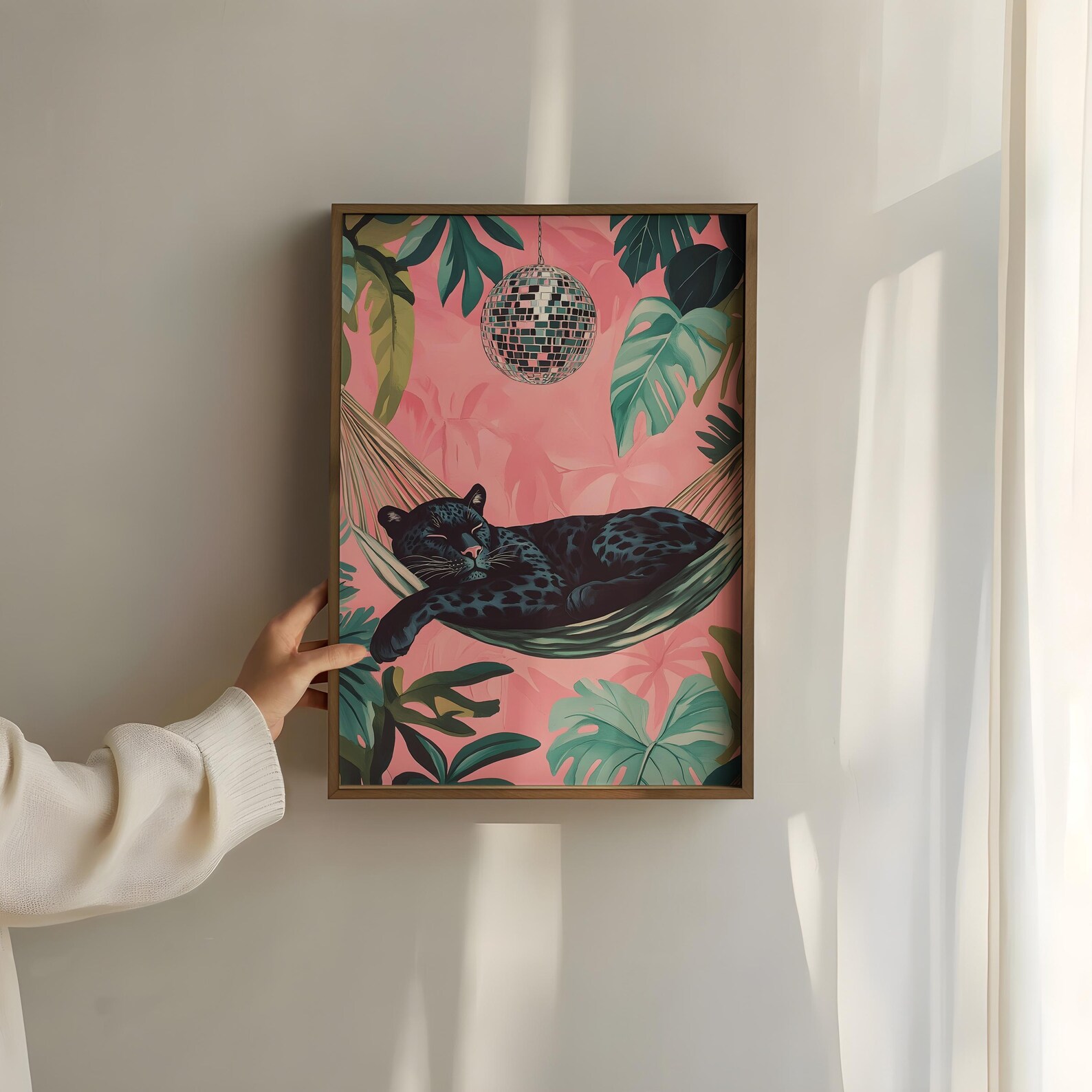 Panther Print – Tropical Disco Vibes, Framed or Unframed Vertical ...