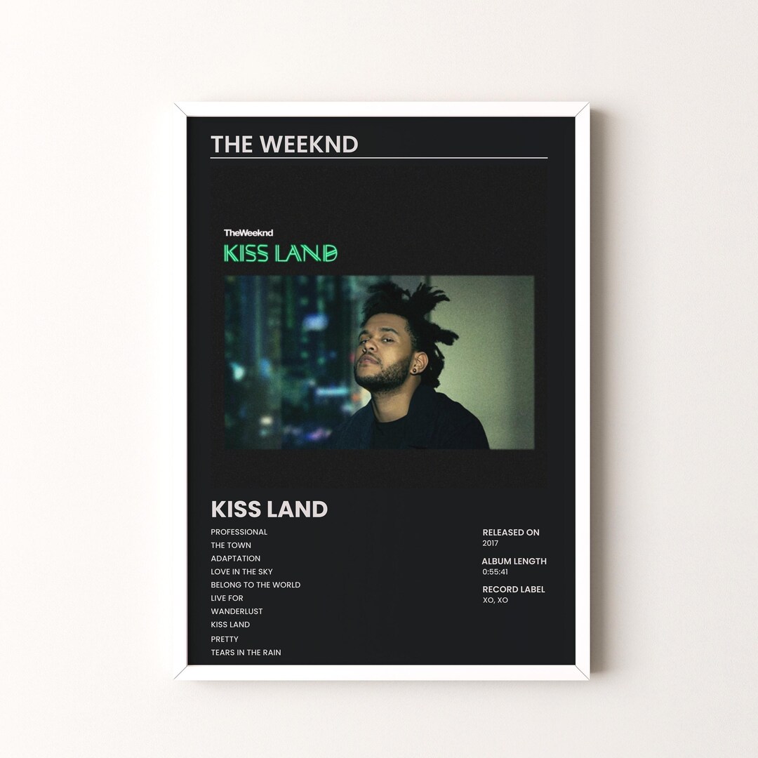 The Weeknd Album Print, Kiss Land Wooden Framed Vertical Poster - Etsy