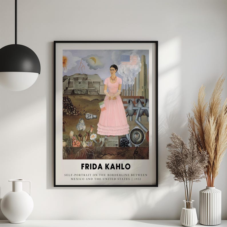 Frida Kahlo Print, Self Portrait Framed or Unframed Vertical Poster - Etsy