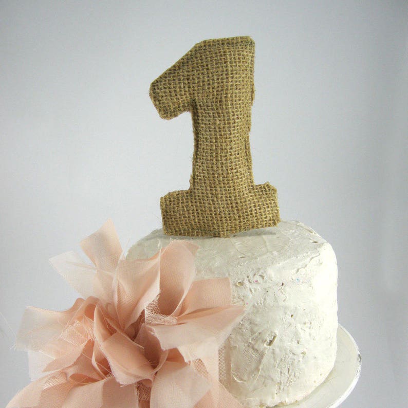 Burlap Number Rustic Burlap First Birthday Topper Burlap - Etsy