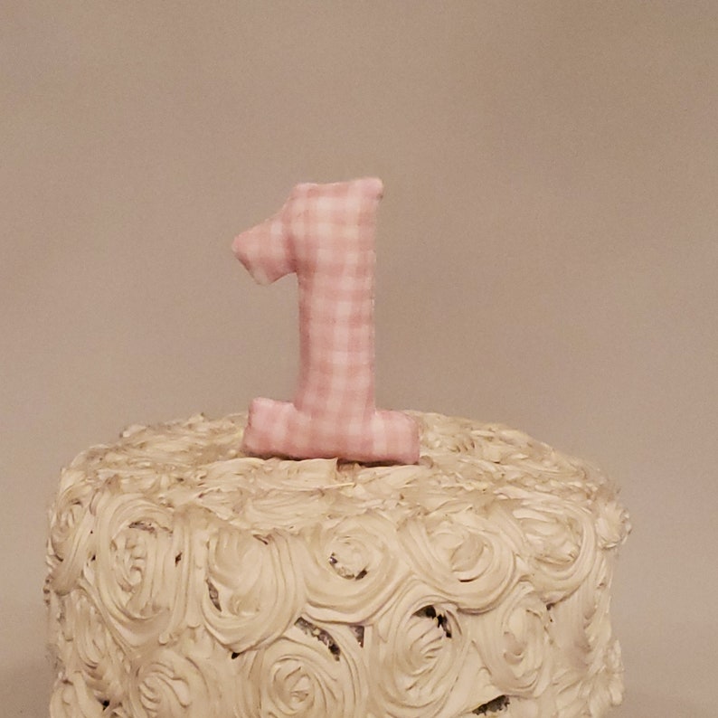 Blue Gingham Number First Birthday Topper Blue L154 | Etsy