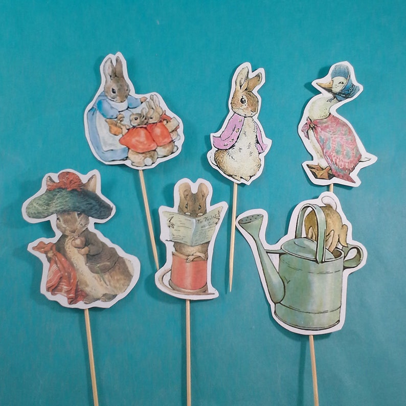 Peter Rabbit Cupcake Toppers Pink Peter Rabbit Birthday - Etsy