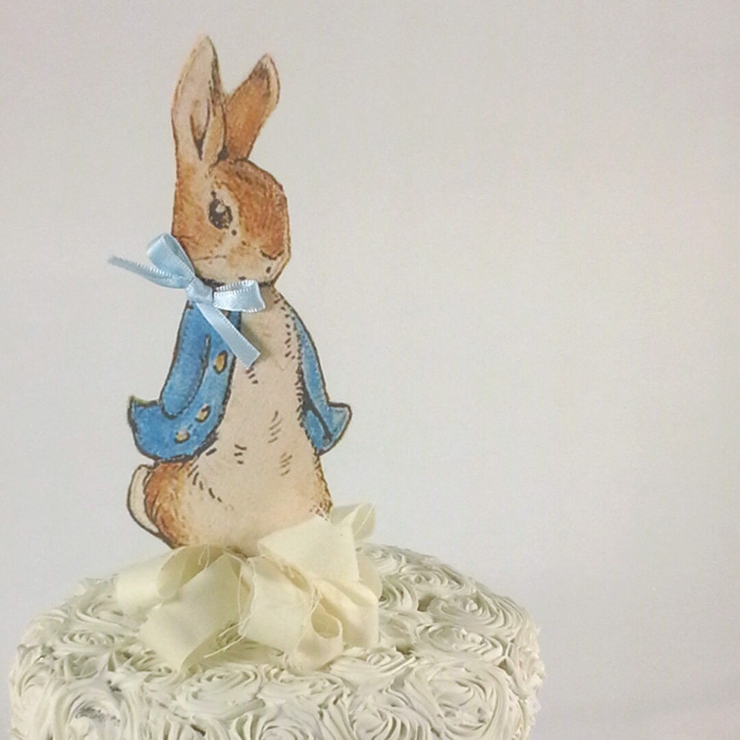 Shabby Chic Peter Rabbit Cake Topper, Fabric Peter Rabbit Birthday or ...
