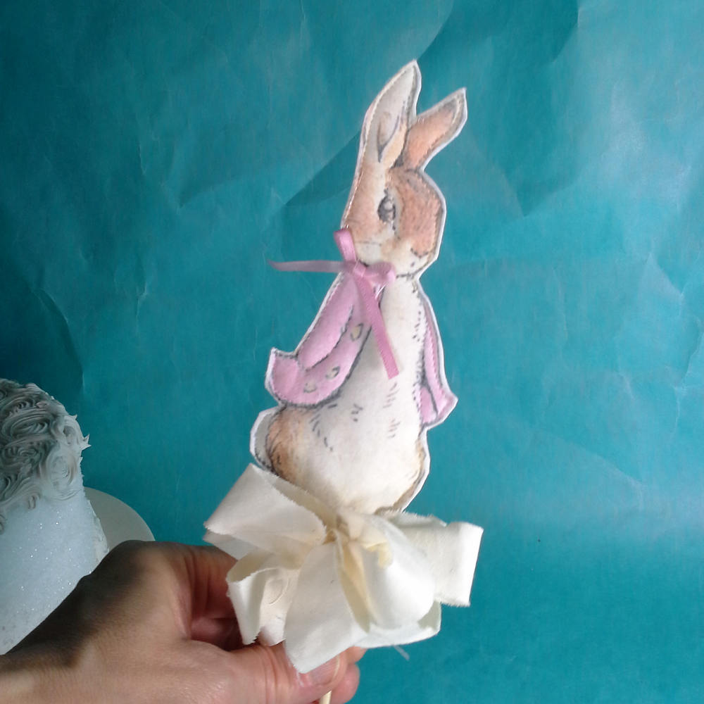 Pink Peter Rabbit Cake Topper Fabric Peter Rabbit Birthday or - Etsy