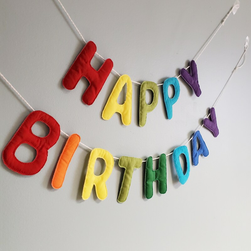Happy Birthday Banner Fabric - Etsy