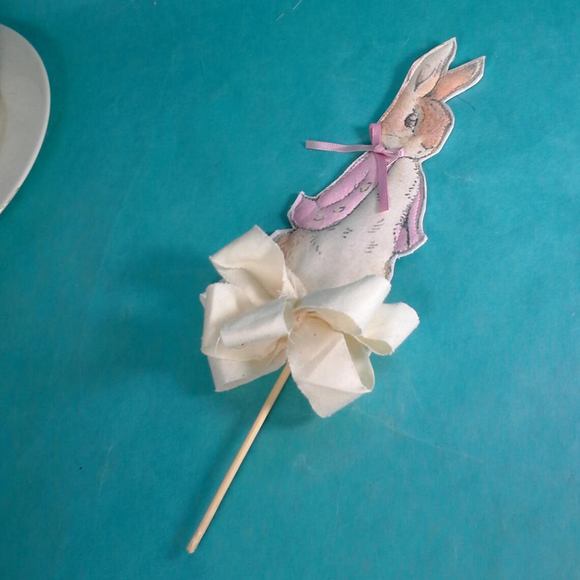 Pink Peter Rabbit Cake Topper Fabric Peter Rabbit Birthday or - Etsy