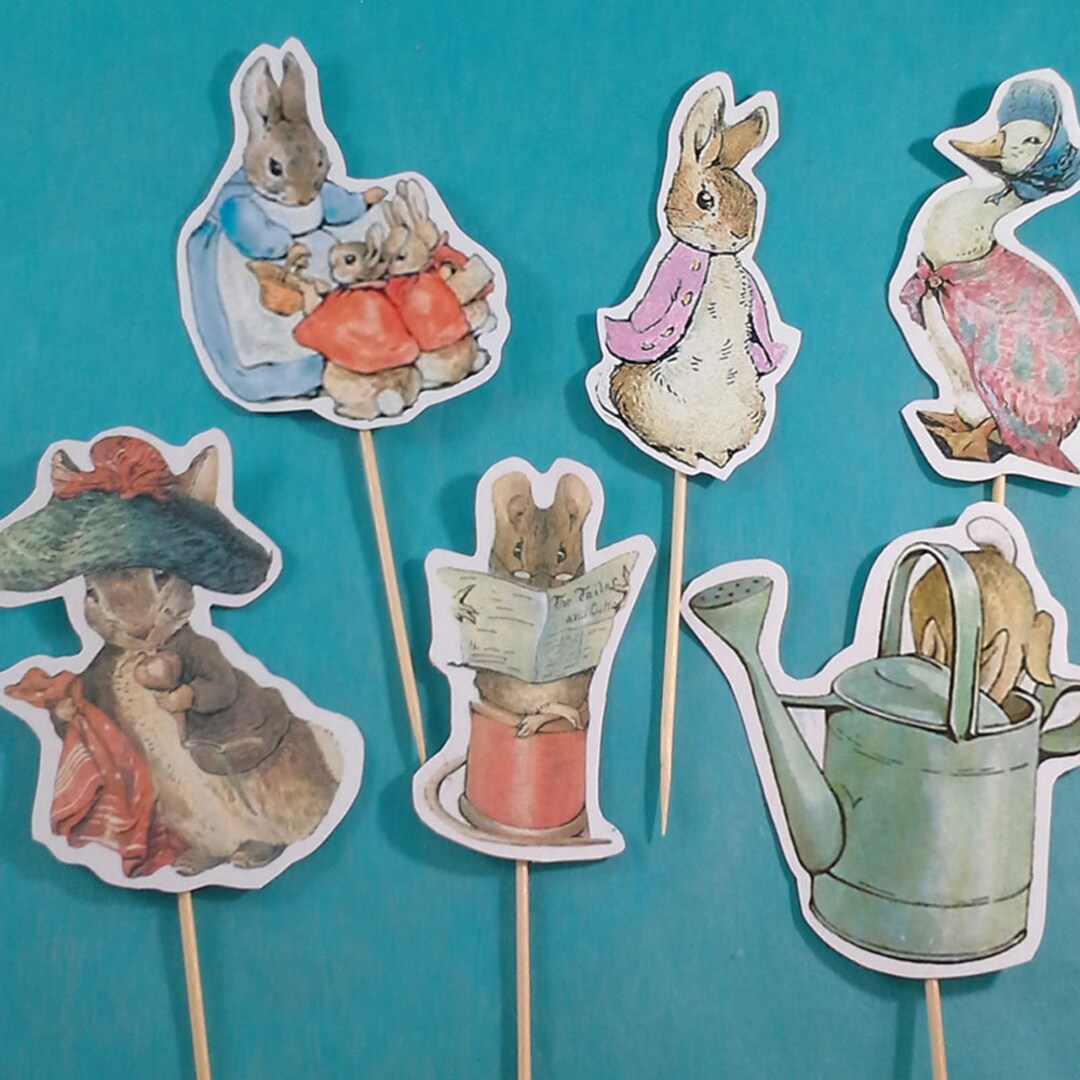 Peter Rabbit Cupcake Toppers, Pink, Peter Rabbit Birthday, Girl Shower ...