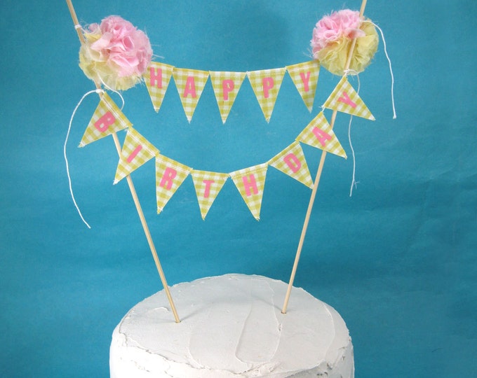 Pink Lemonade Cake Banner Pink and Yellow Birthday Cake - Etsy