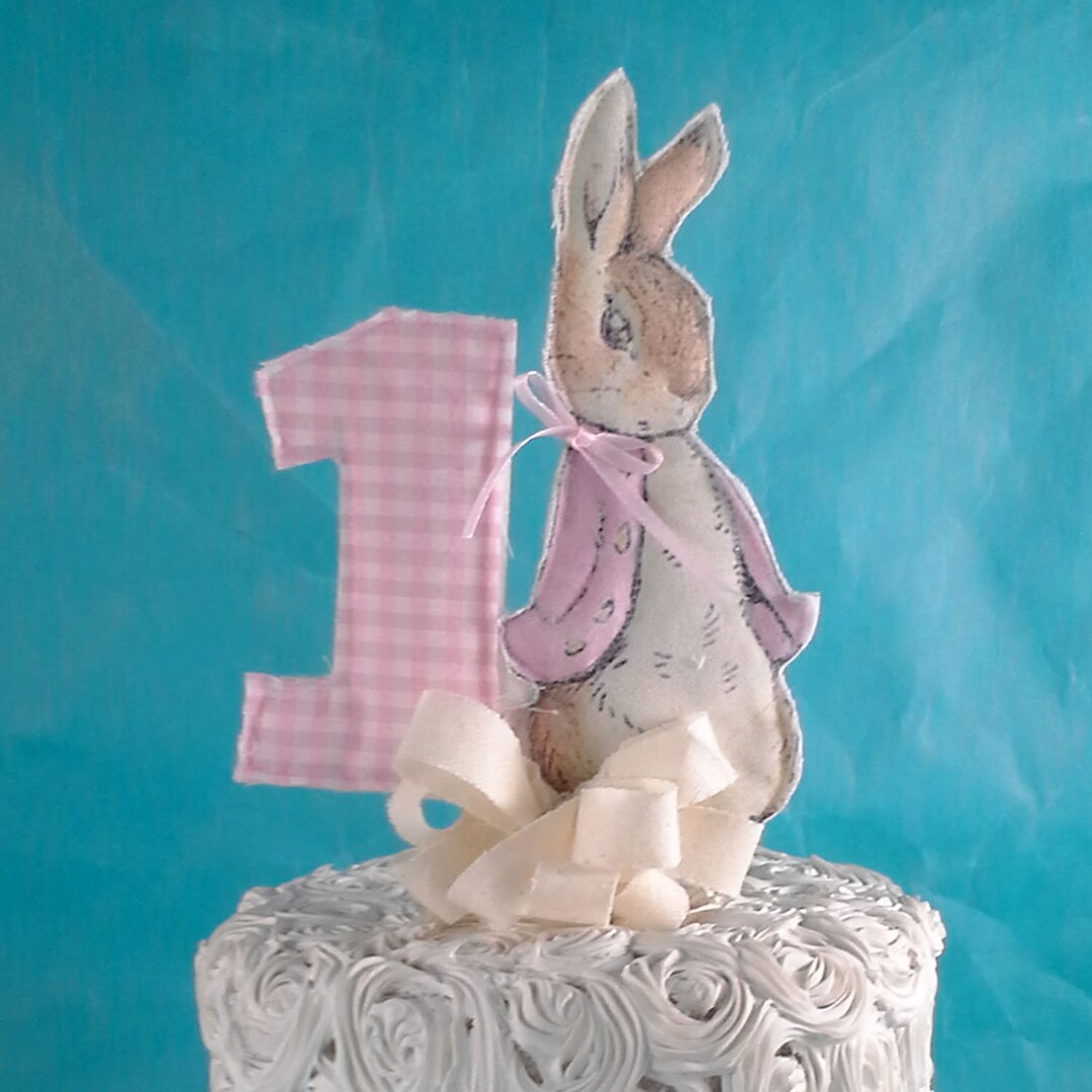 Shabby Chic Peter Rabbit Cake Topper, Fabric Peter Rabbit, H261, Pink ...