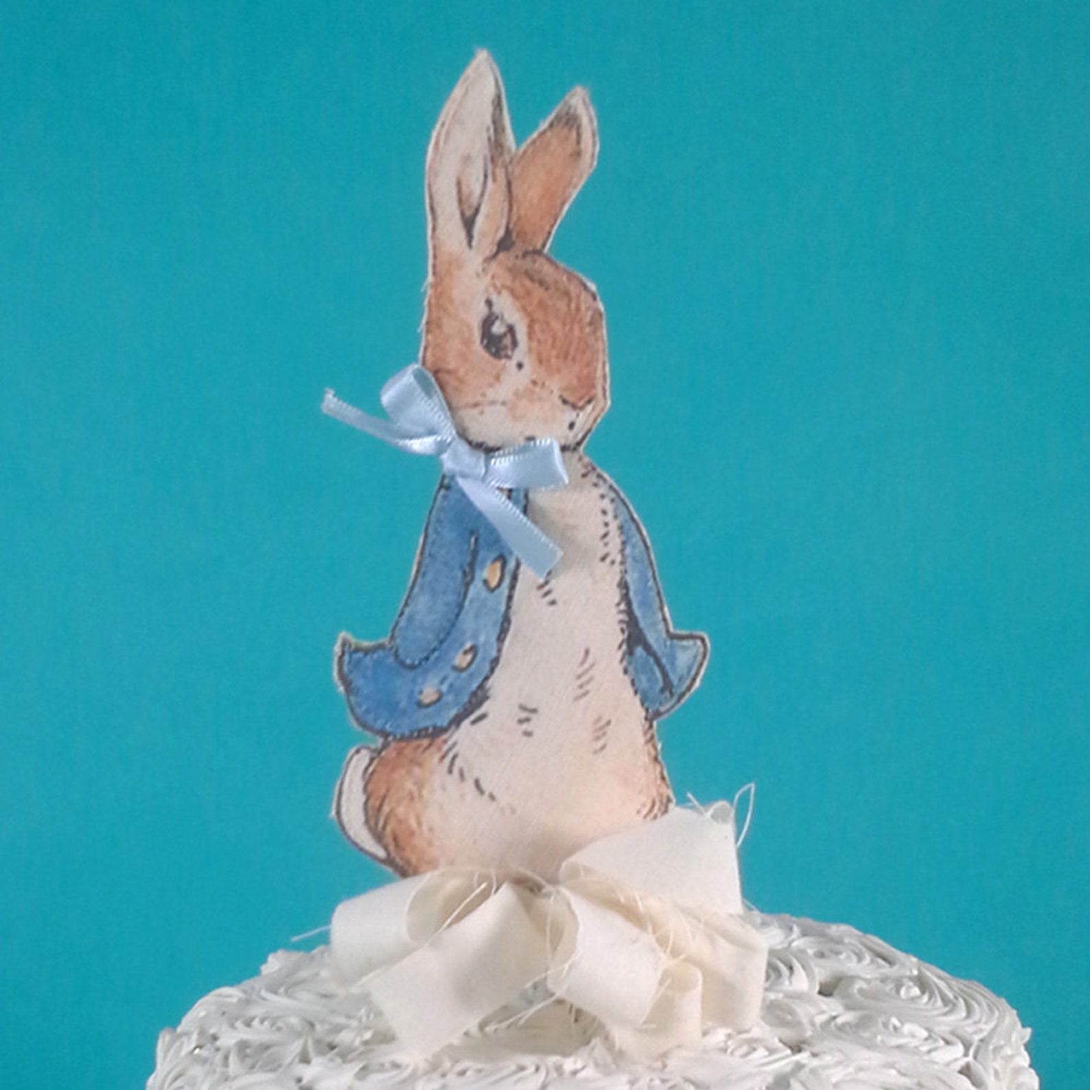 Shabby Chic Peter Rabbit Cake Topper Fabric Peter Rabbit - Etsy